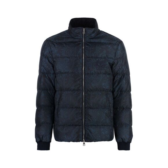 Etro | Jackets & Coats | Mens Blue Paisley Print Down Jacket For Fw23 ...